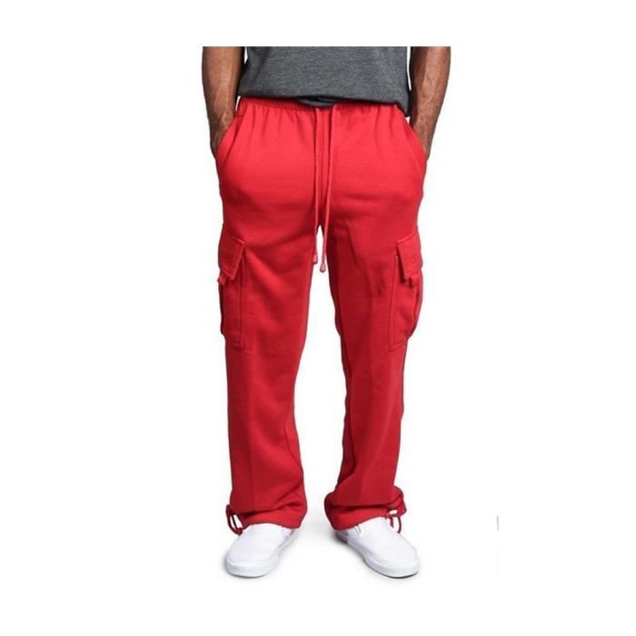 Pantalon de Marque Luxe pieds serrés rouge Homme cargo Grande VêTements ...