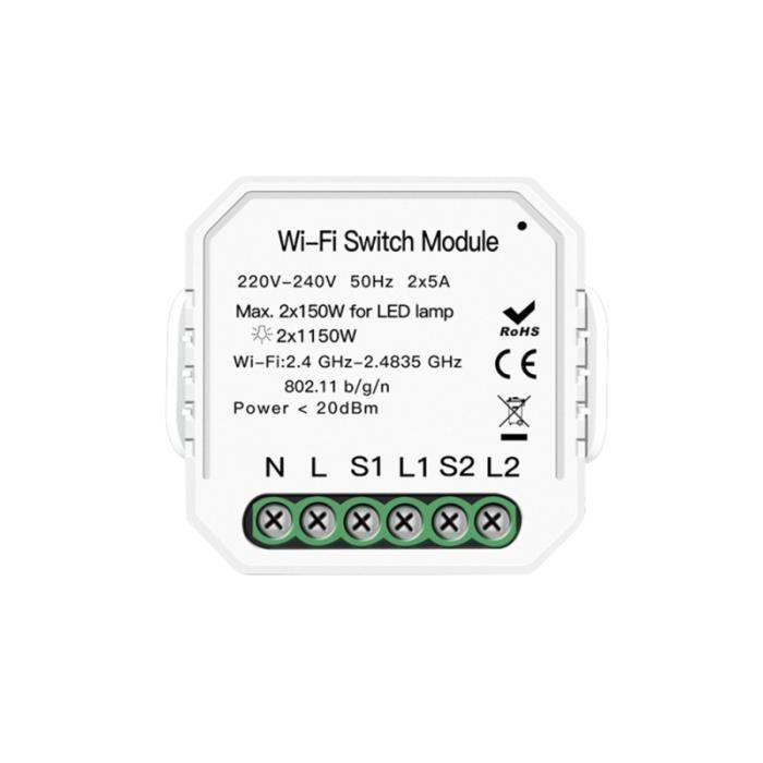Wifi Smart Light Switch 2 Gang Way DIY Breaker Module APP 220-240V ...