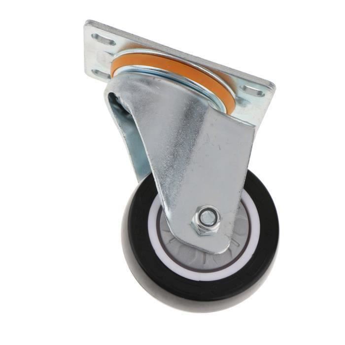 Roue de roulette pivotante en PU, roue de chariot, roulettes en ...