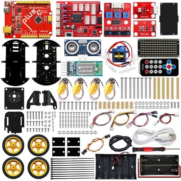 Kit de Voiture Robot 4WD Multi BT Mis à Niveau V2.0 avec Affichage LED ...