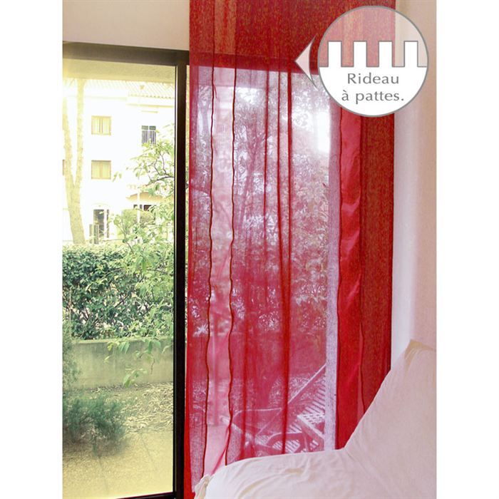 RIDEAU VOILE A PATTES 140x250 cm TURIN ROUGE - Cdiscount Maison