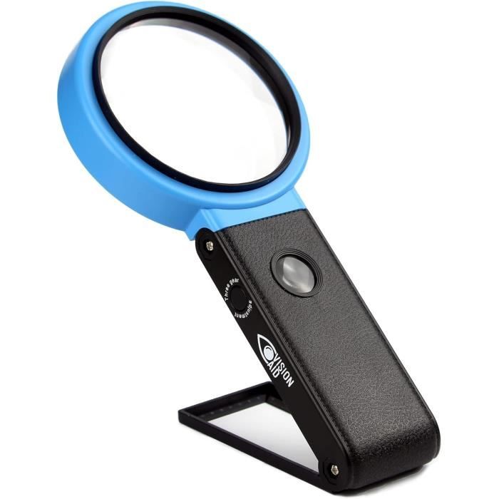 Vision Aid Loupe 30x avec lère et support pour pièces de monnaie, bijoux, loisirs créatifs ...