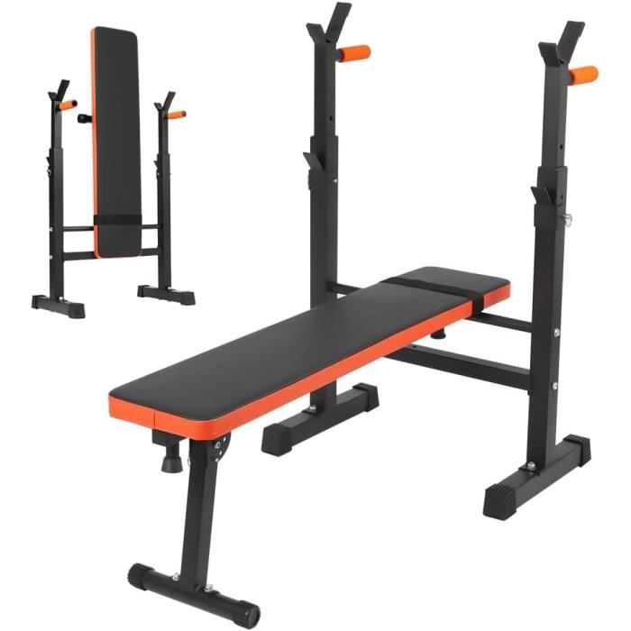 Banc de Musculation Pliable Réglable avec Support d'Haltères, Bancs de ...