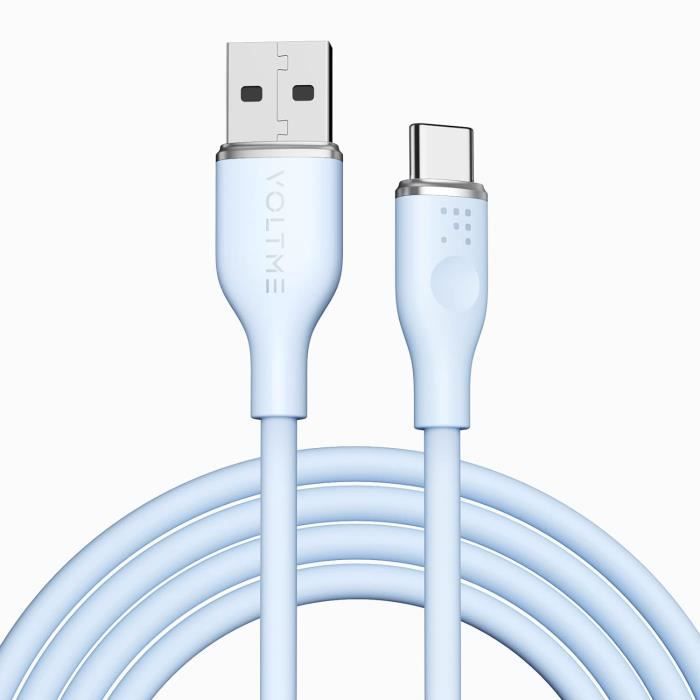 Câble Usb Vers Usb-C 1.8M Bleu, Câble D'Alimentation Charge Usb 2.0 3A ...