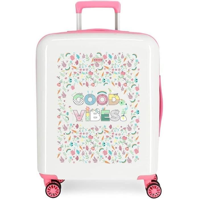 Good Vibes Valise De Cabine Blanche 40 X 55 X 20 Cm Rigide Abs ...
