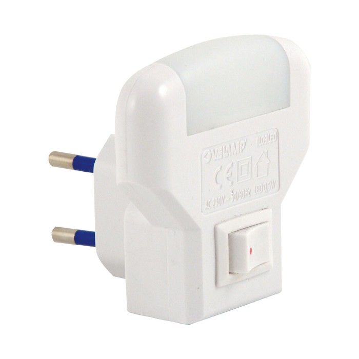 Veilleuse LED - VELAMP - TWILIGHT - Blanc - Interrupteur ON/OFF ...