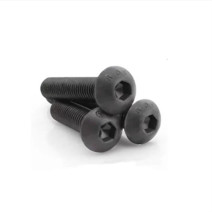 M4(50PCS)-10mm -Vis à tête hexagonale en acier au carbone, 50 pièces ...