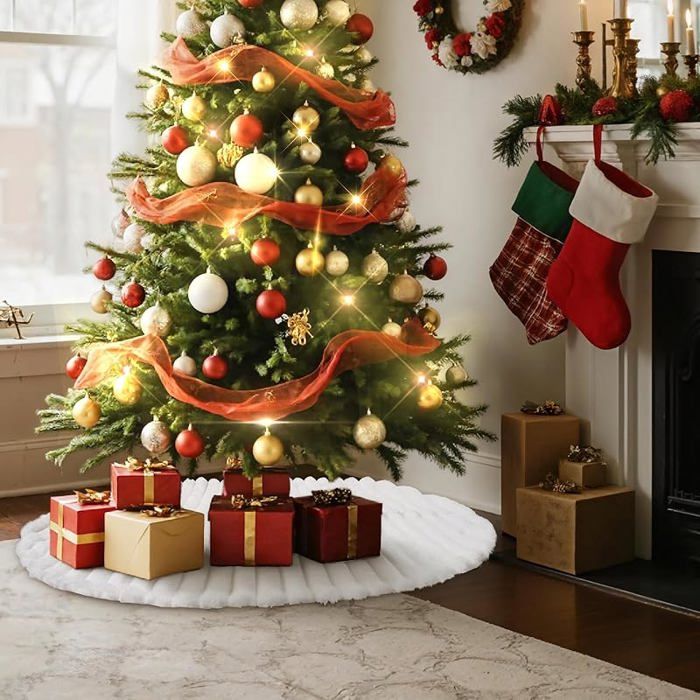 Lanpn Christmas Tree Skirt 90cm Christmas Tree Mat Large Christmas Tree ...