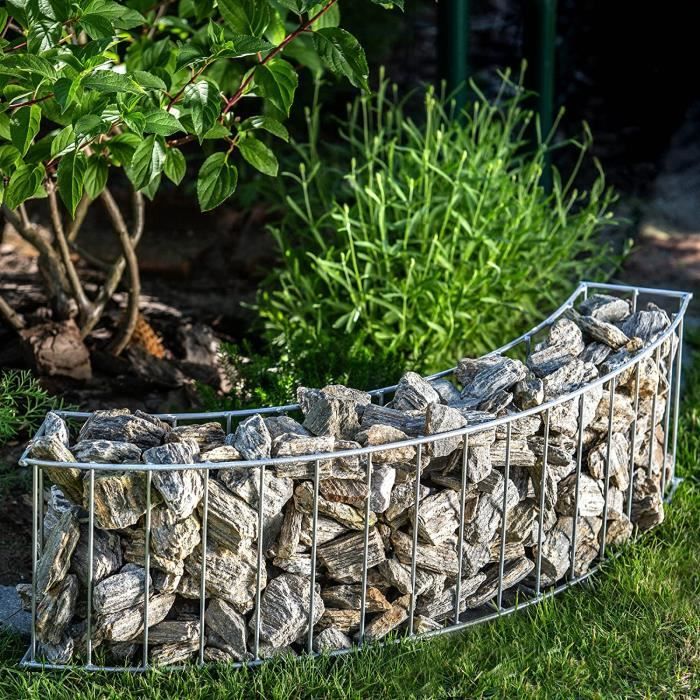 KADAX Bordure de jardin en acier, gabions solides, gabions décoratifs ...