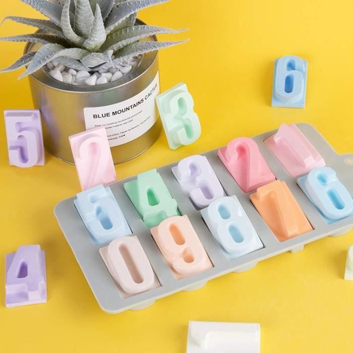 Moule En Silicone Alphabet 26 Lettres A-Z, Plateau De Glaçons De 0-9 ...