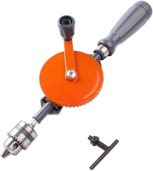 Mini perceuse à main 1/4" avec mandrin à 3 mâchoires à double pignon ...