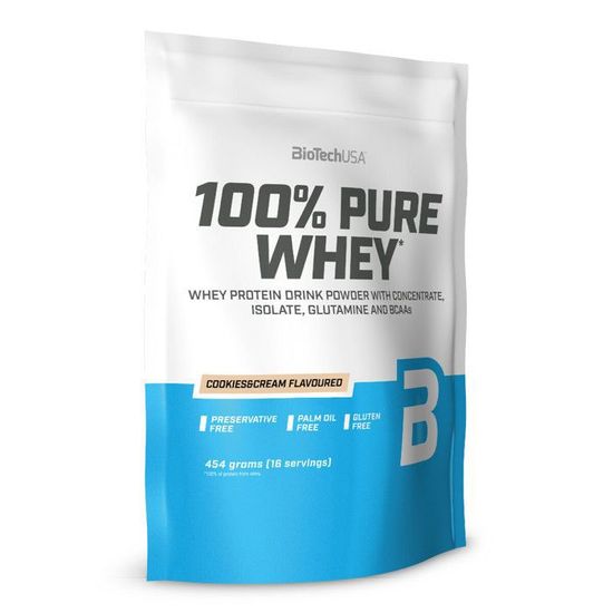 Whey concentrée BioTech USA - 100% Pure Whey - Cookies & Cream 454g ...