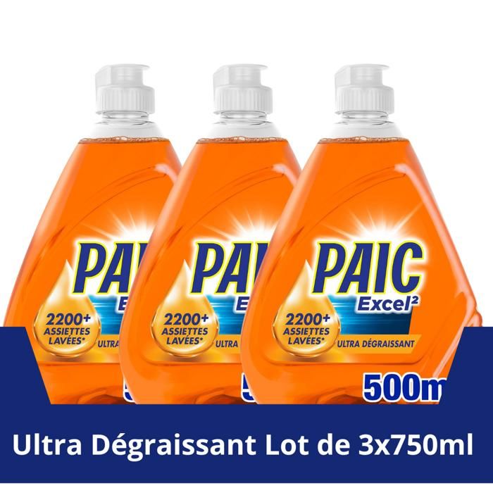 Paic Liquide Vaisselle Excel – Nettoie - Dégraisse – 500ml – Lot de 3 ...