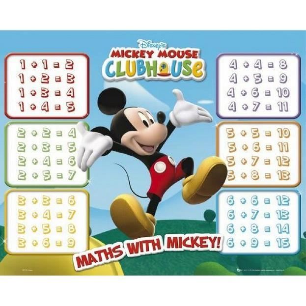 MICKEY MOUSE - Maths - 40x50cm - AFFICHE - POSTER - Cdiscount Maison