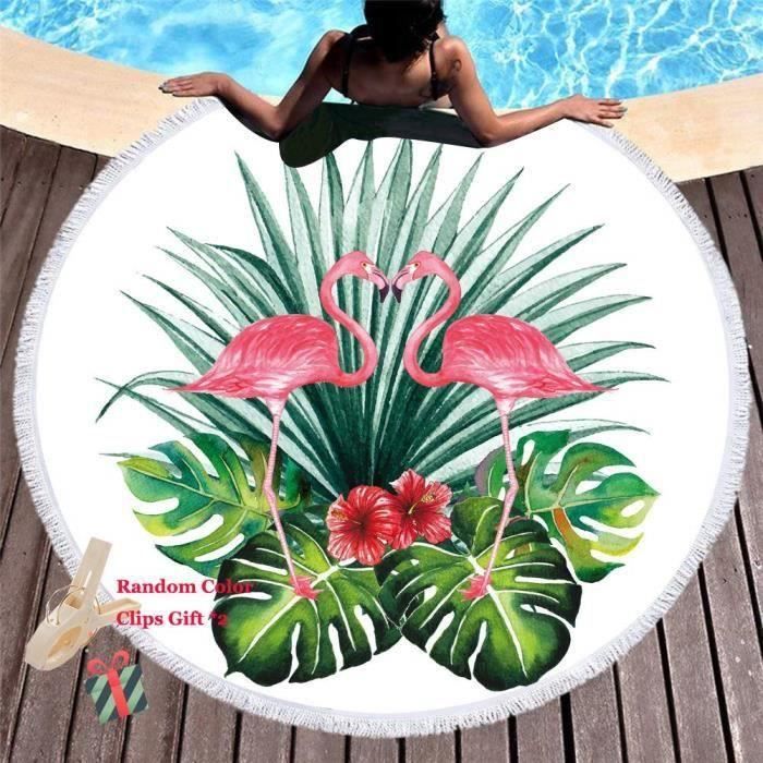 FINE-Serviette de Plage Ronde Drap de Plage la Tapisserie Châle Yoga ...