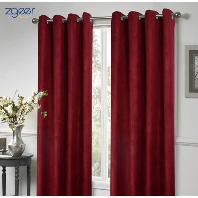 HUIXIN Rideau doccultation en daim Rouge 100 polyester -5484quot Rideau ...
