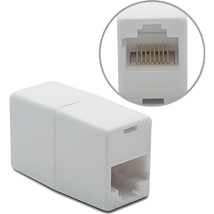 METRONIC 495238 Raccord ethernet RJ45 Femelle droit - Blanc - Cdiscount ...