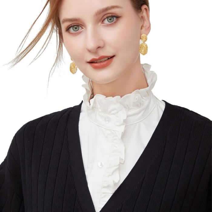 Faux Col Femme Détachable Chemises Demi-Chemisier Collier Amovible pour ...
