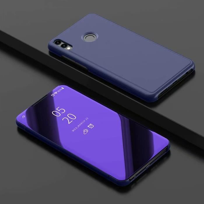 Coque Honor 8X, Housse Étui Miroir Flip Avec Stand Fonction Protection ...