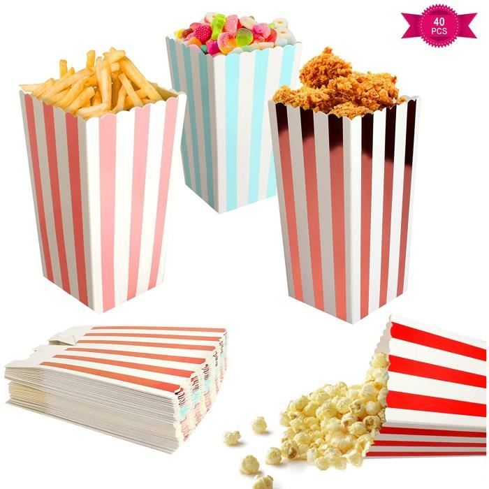 40Pcs BOÎTES À POP-CORN, Pop Corn Boîte, Boîte Bonbon, Boîte Carton ...