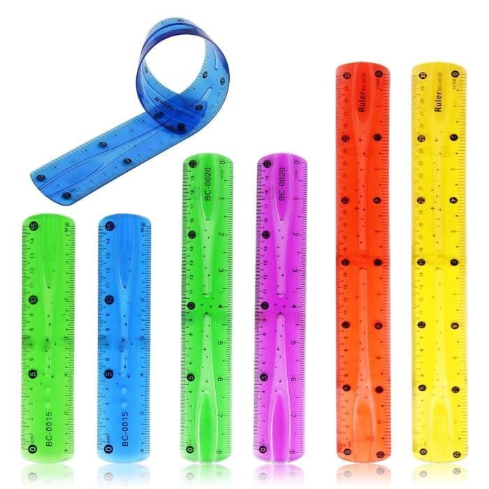 Lot De 6 Règles Flexibles - 30 Cm - Règle 20 Cm - 15 Cm - Fournitures ...