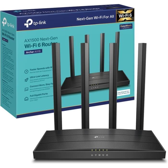 Luernas Routeur Wifi 6 , Routeur Wifi Ax 1500 Mbps Bi-Bande, Wifi 6, 4 ...
