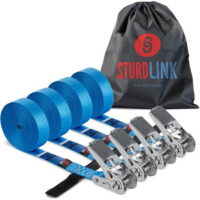 Sangles a Cliquet 25mm 5m LC 800daN + Systeme Attache Sangle + Sac ...