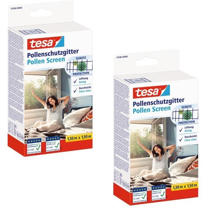 Tesa Ecran Anti-Pollen Transparent pour les Allergies - Lot de 2 - Pour ...