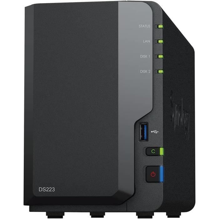 Station de disque NAS - SYNOLOGY - DS223 - 2 baies - Realtek RTD1619B ...