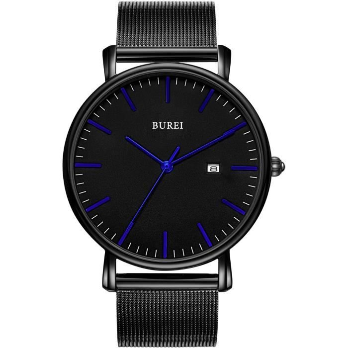 Montre minimaliste pour homme avec date élégante et bracelet simple ...