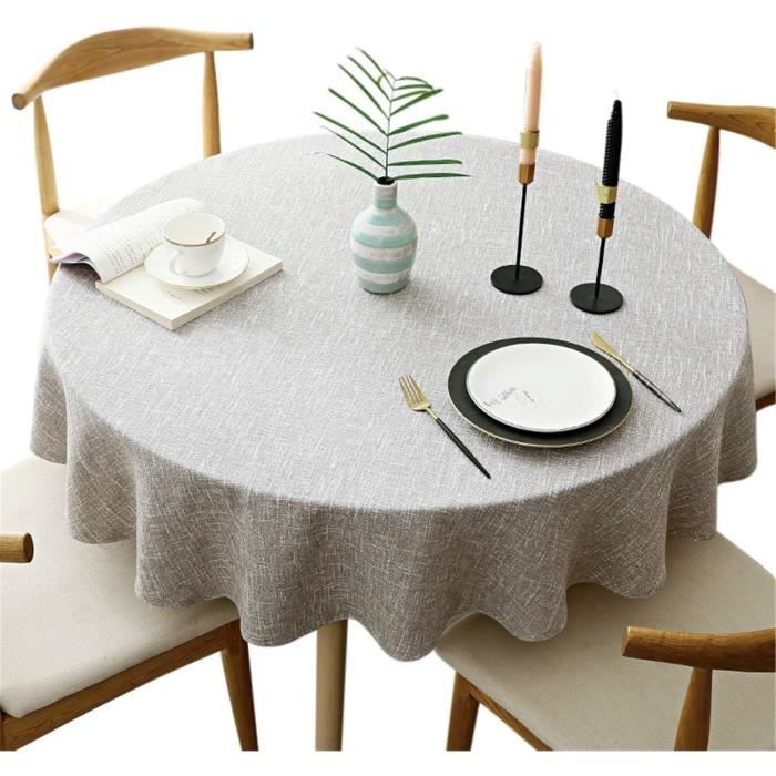 Nappe Ronde Lourde, Couleur Unie, Nappe Décorative En Coton Et Lin Pour ...