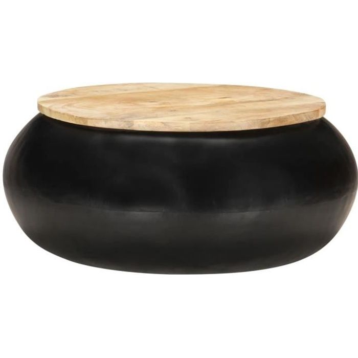 Table basse rond, Table Basse avec Espace de Rangement pieds en Métal ...