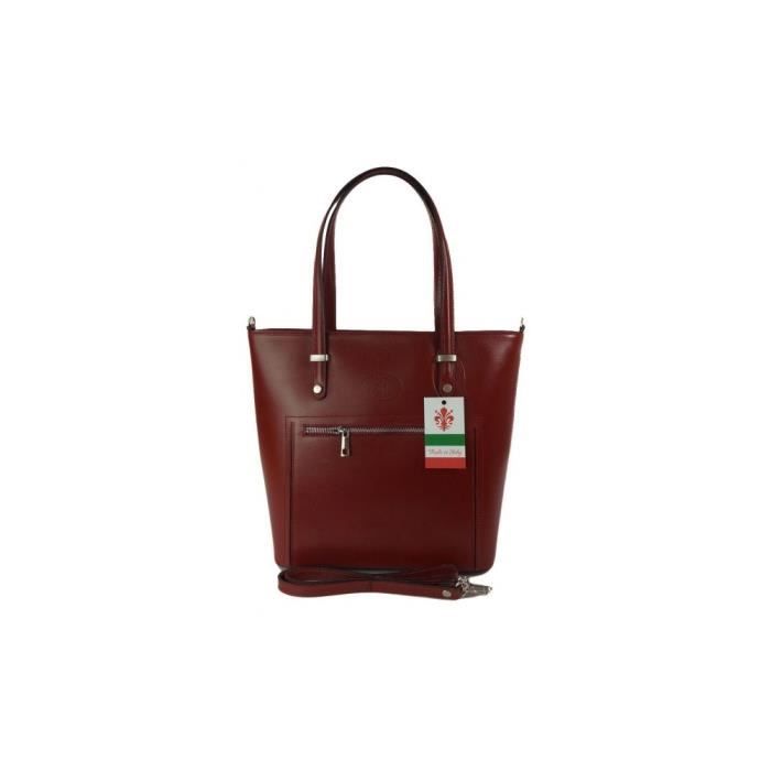 Sac VERA PELLE VBZ66R Bordeaux - Femme/Adulte - Cdiscount Jardin
