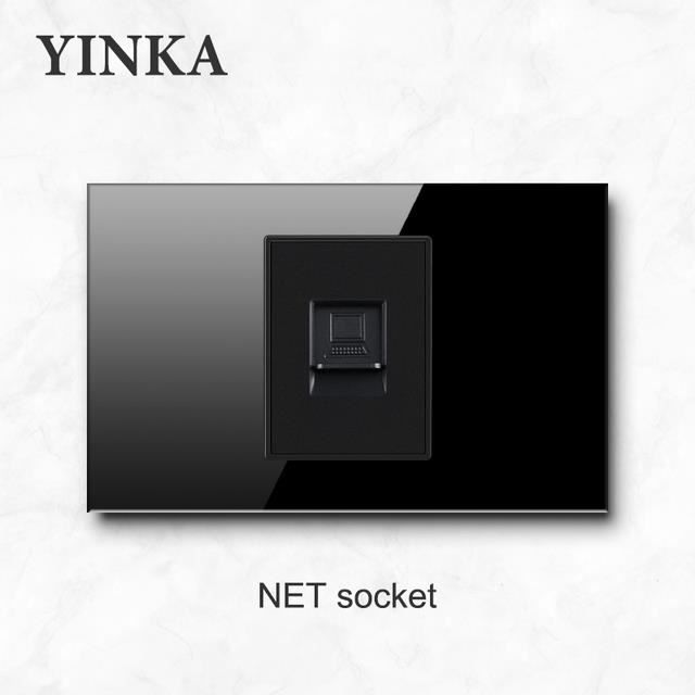 INTERRUPTEUR,Network socket--interrupteur mural en verre trempé ...