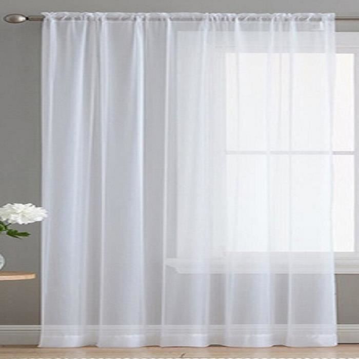 RIDEAU DE PORTE,Tulle-W100cmxH250cm-Grommet Haut--Rideaux de Style ...
