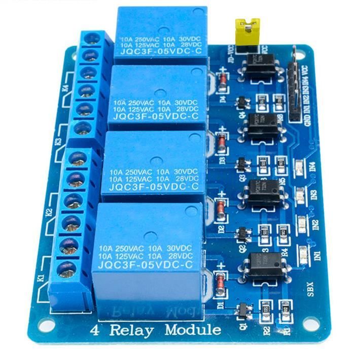 OCIODUAL Carte d'Interface 4 Relais Canaux Isolées 5V 10A Optocoupleur ...