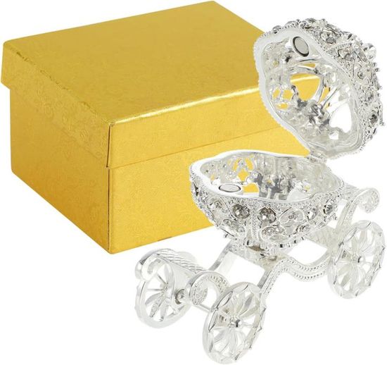 Bote bijoux en strass argent - Carrosse citrouille en cristal ...