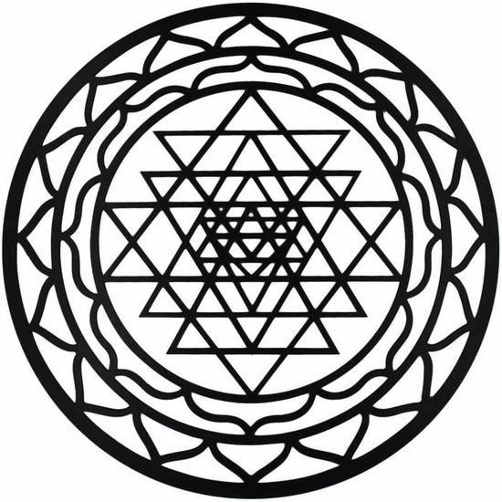 Décoration murale en bois Sri Yantra, découpée au laser, géométrie ...
