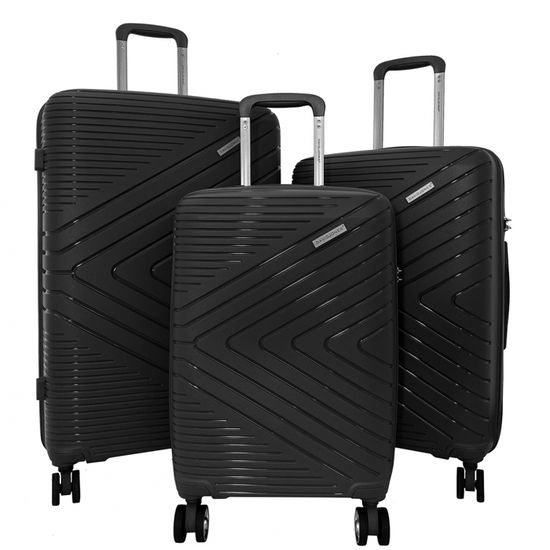 Lot 3 valises rigides dont 1 valise cabine TSA - Noir - BA8001A3