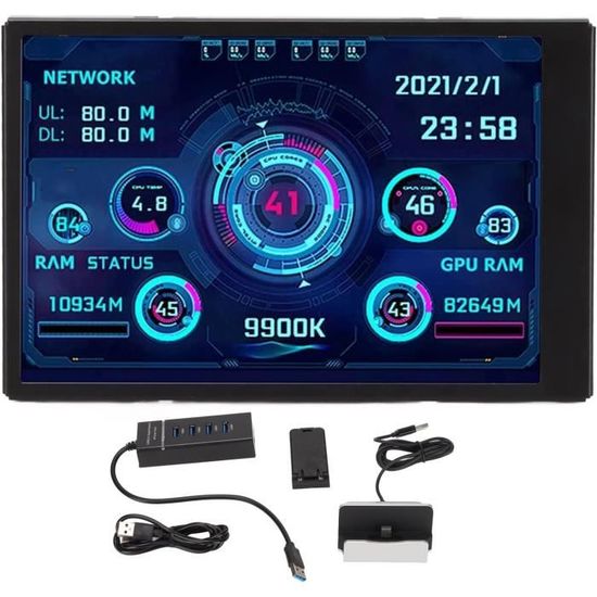 Mini Écran Ips Usb 3,5 Pouces,Aida64 Ordinateur Cpu Gpu Mémoire Disque ...
