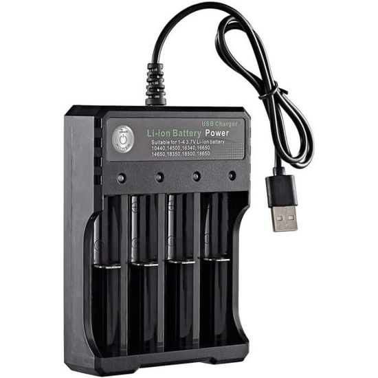 18650 Chargeur 4 emplacements, LED Chargeur Intelligent Universel pour ...