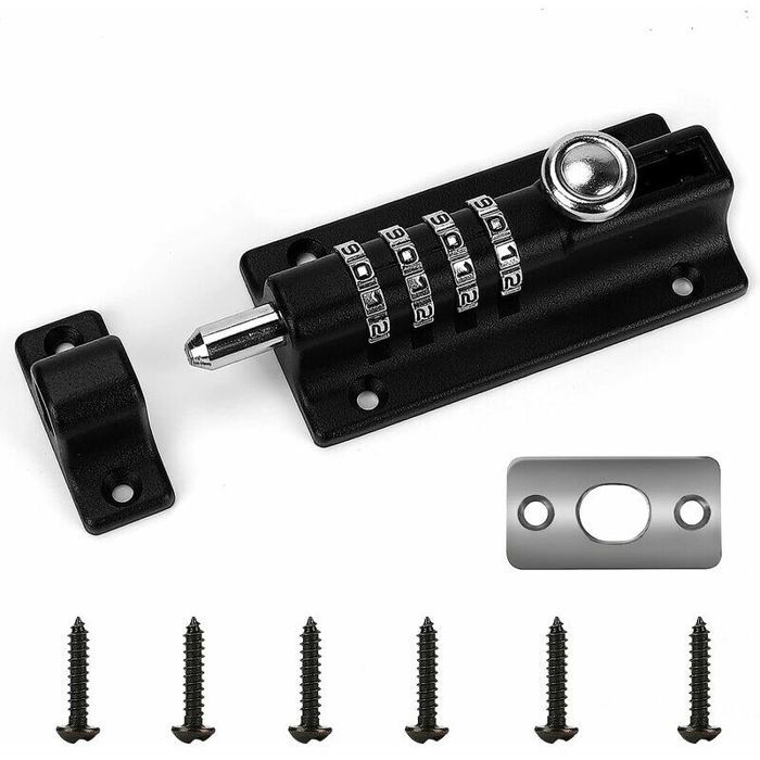 Verrou de Porte à Code, 4 roues recodables Verrouillage Portail ...
