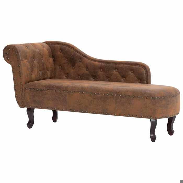 BEST"Méridienne chaise longue - Contemporain,chaise de canapé Marron ...