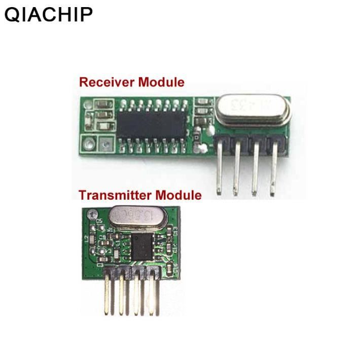 1 RC et 1-QIACHIP 433 mhz RF Émetteur et Récepteur Superhétérodyne DEMANDER 433 mhz Module Avec ...