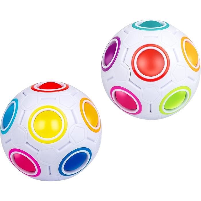 Magic Rainbow Ball 2 Pack Boule Magique Puzzle Toys Speed Cube Magic Arc-en-Ciel Ball Jouet ...