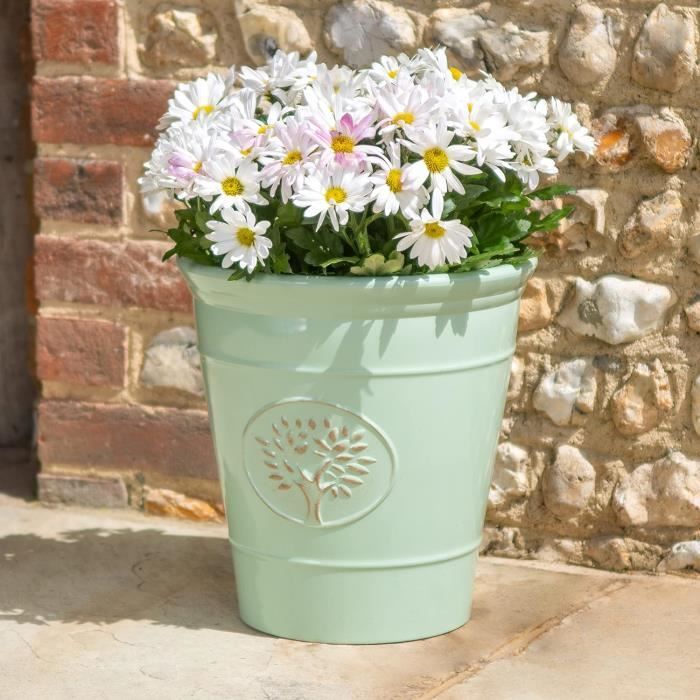 Pot de fleurs moderne pour intérieur-extérieur Blenheim - Vert - 40cm ...