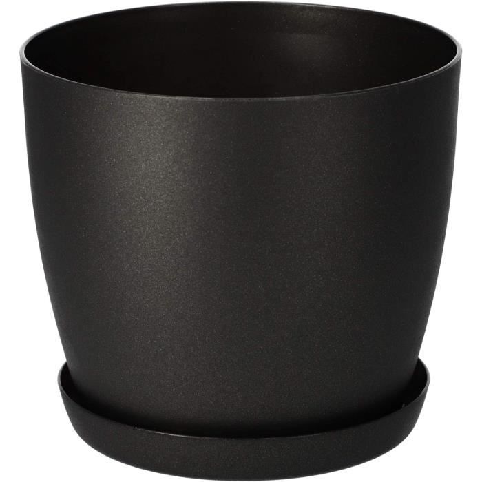 Pot De Fleurs En Plastique Avec Soucoupe Et Finition Mate Élégante ...