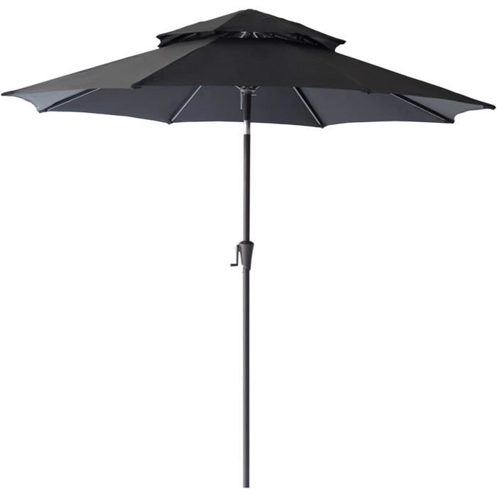 270 cm Parasol de Jardin Exterieur Double Sommet, Parasol Inc ble avec ...