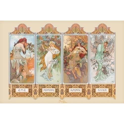 Alphonse Mucha Poster - Les Quatre Saisons, 1896 (91 x 61 cm ...