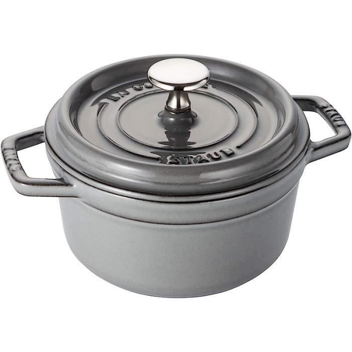 STAUB Cocotte en Fonte Ronde 16 cm 12 L Gris Graphite 16 cm ronde gris ...